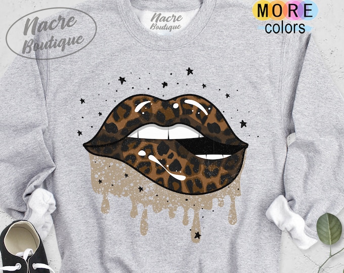 Leopard Lips Shirt Lip Shirts Women Graphic Tee Cheetah - Etsy