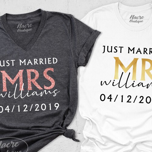 Mr And Mrs Shirts Just Married Shirt Honeymoon Shirt Etsy