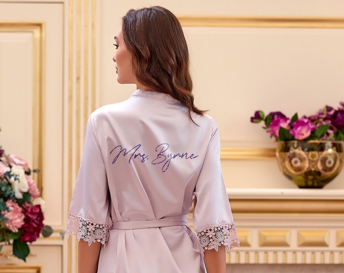 Floral Lace Robes Lace Bridal Robe Bridesmaid Robes Silk - Etsy