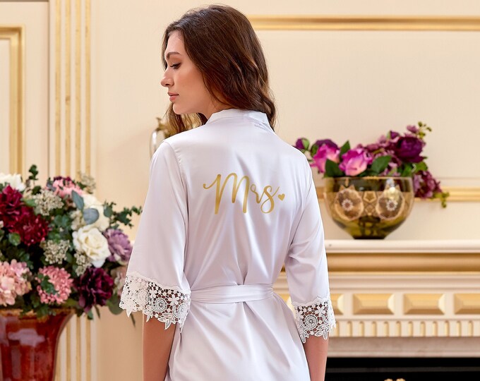 Floral Lace Robes Lace Bridal Robe Bridesmaid Robes Silk - Etsy