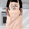 Personalized Ruffled Apron, Custom Name Women Apron, Mrs Apron, Custom ...