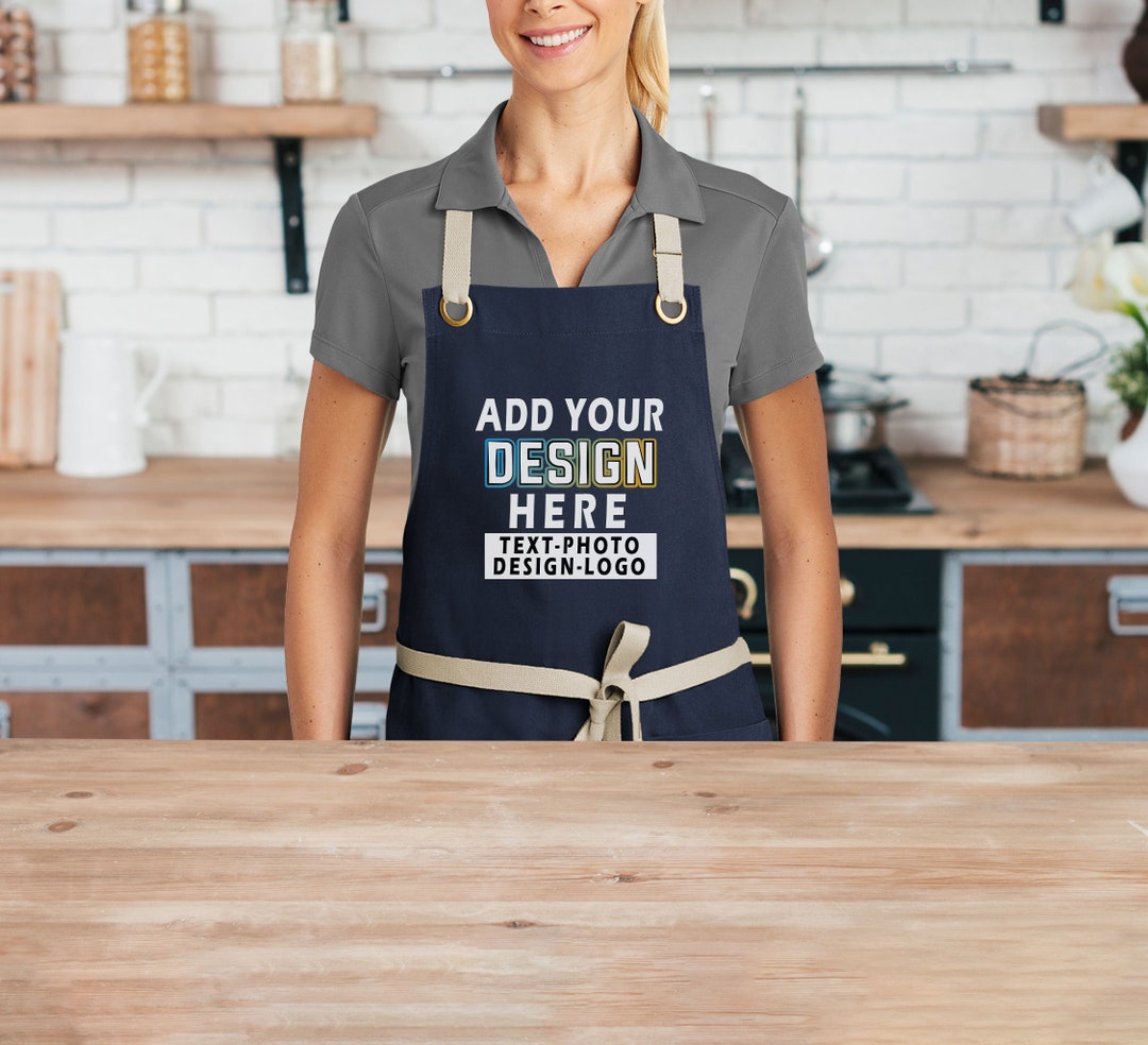 Custom Text Canvas Apron, Personalized Design Apron, Custom Print Apron ...