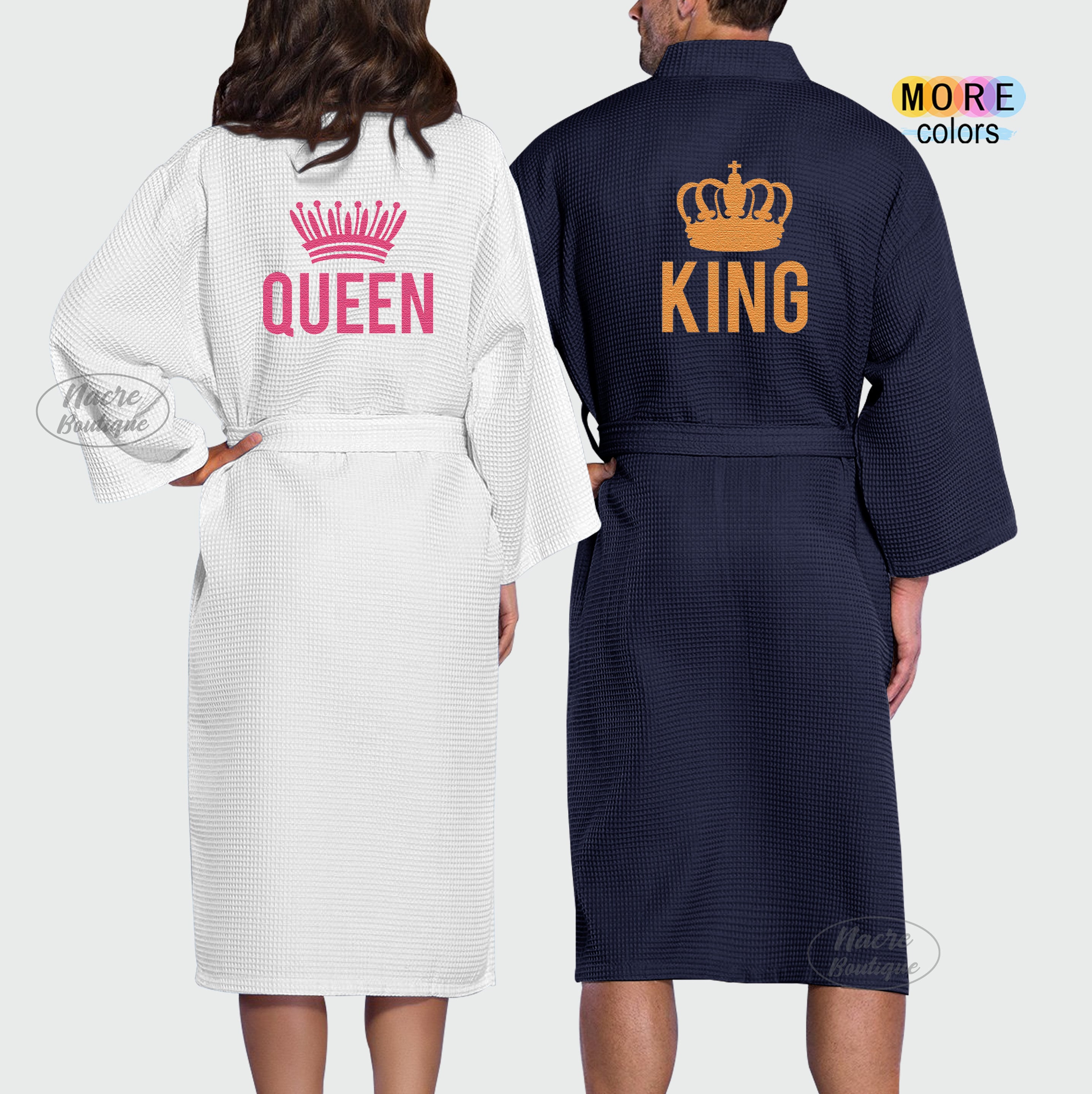 King and Queen Robes Couple Waffle Robes Personalized Waffle - Etsy