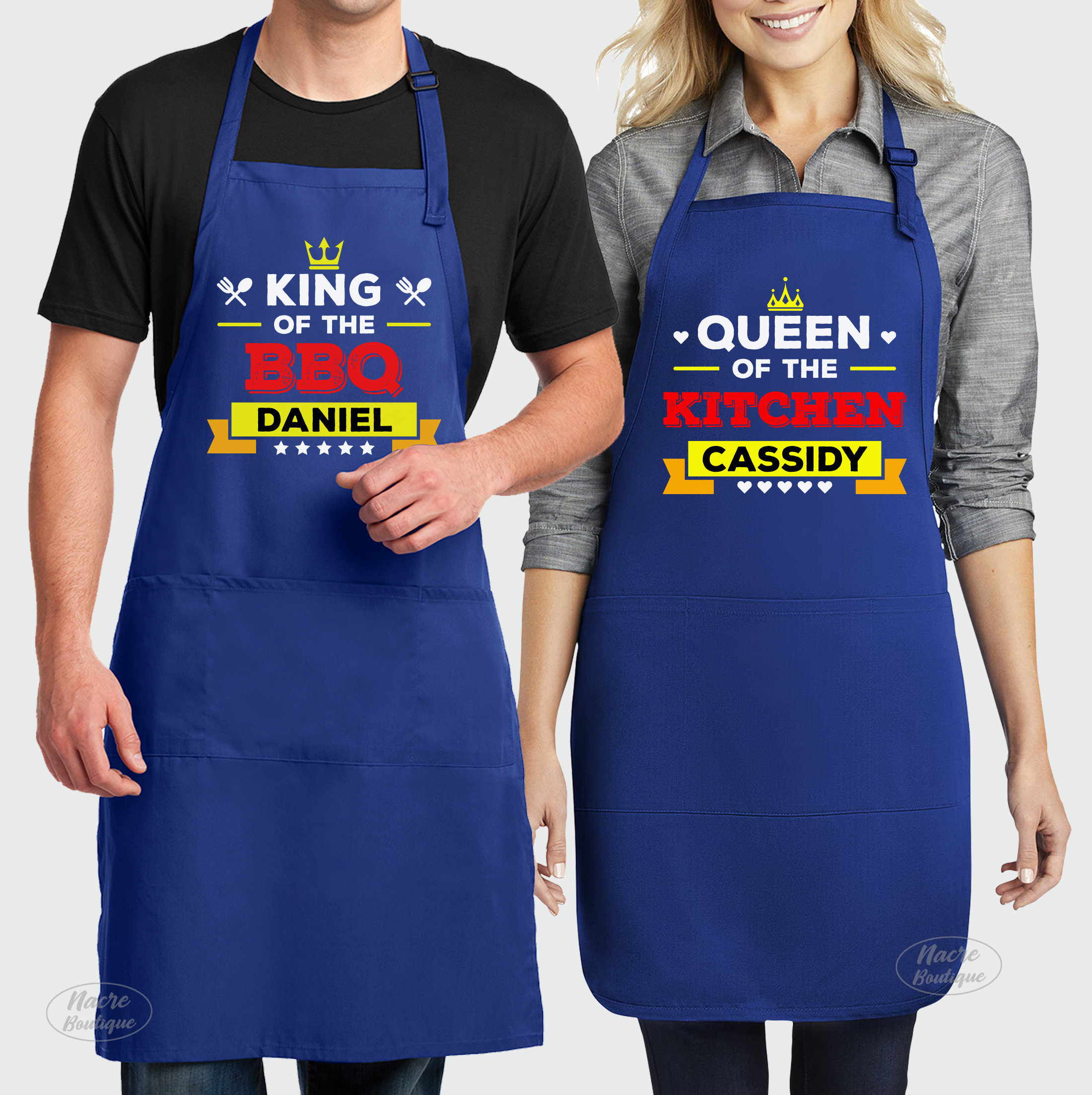 Personalized Aprons For Couples Matching Aprons His And Her Etsy