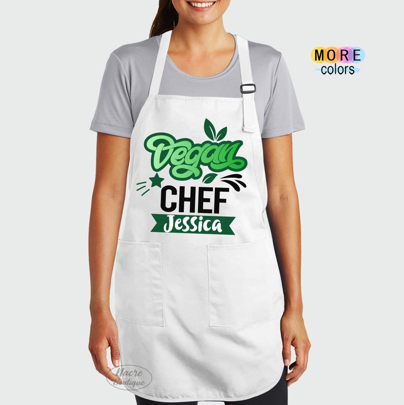 Personalized Vegan Chef Apron Vegan Apron Vegetarian Chef - Etsy