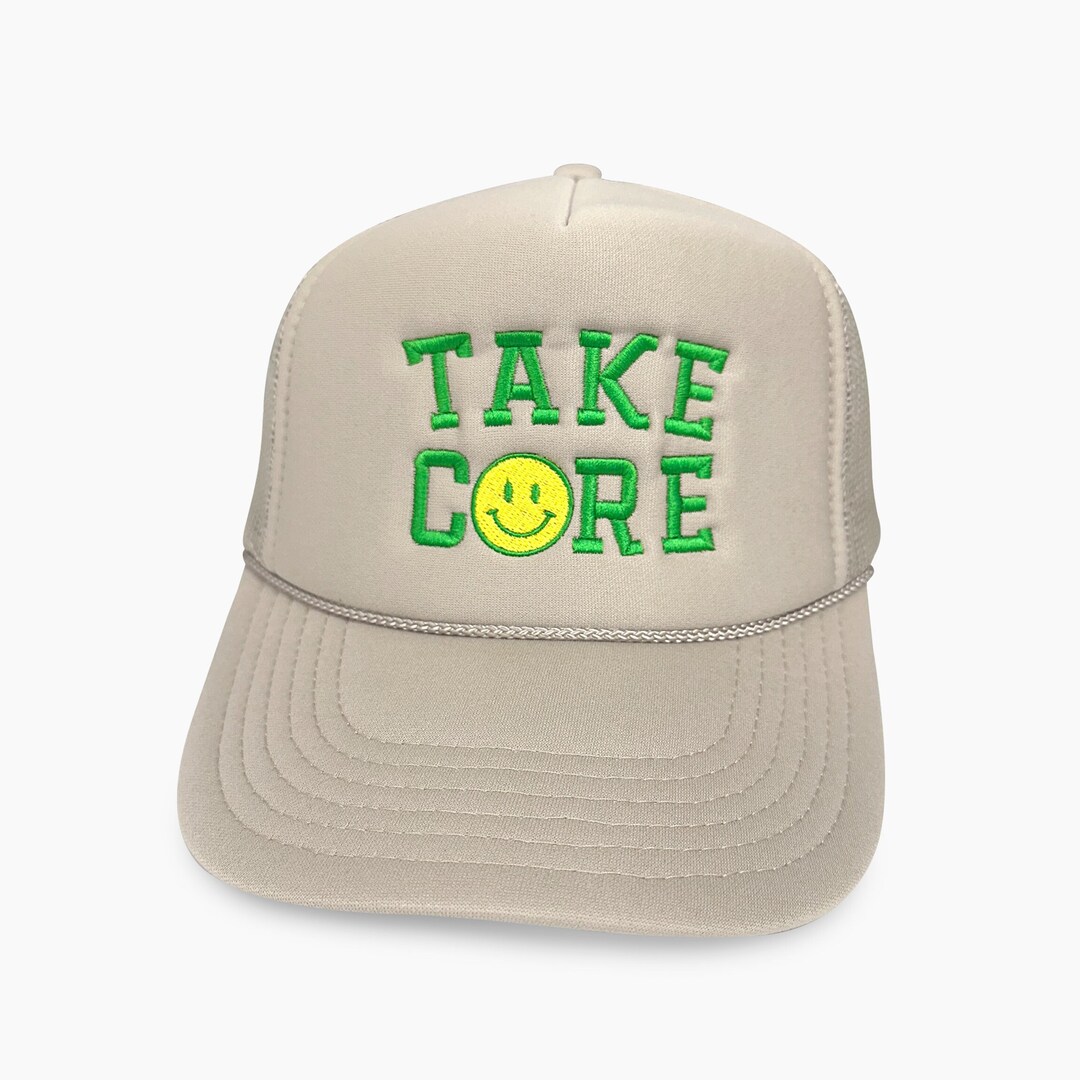 Take Care Embroidered Hat, Take Care Cap, Take Care Smile Face ...