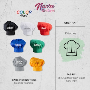 Personalized Embroidered Chef Hat, Custom Chef Hat, Adjustable Back ...