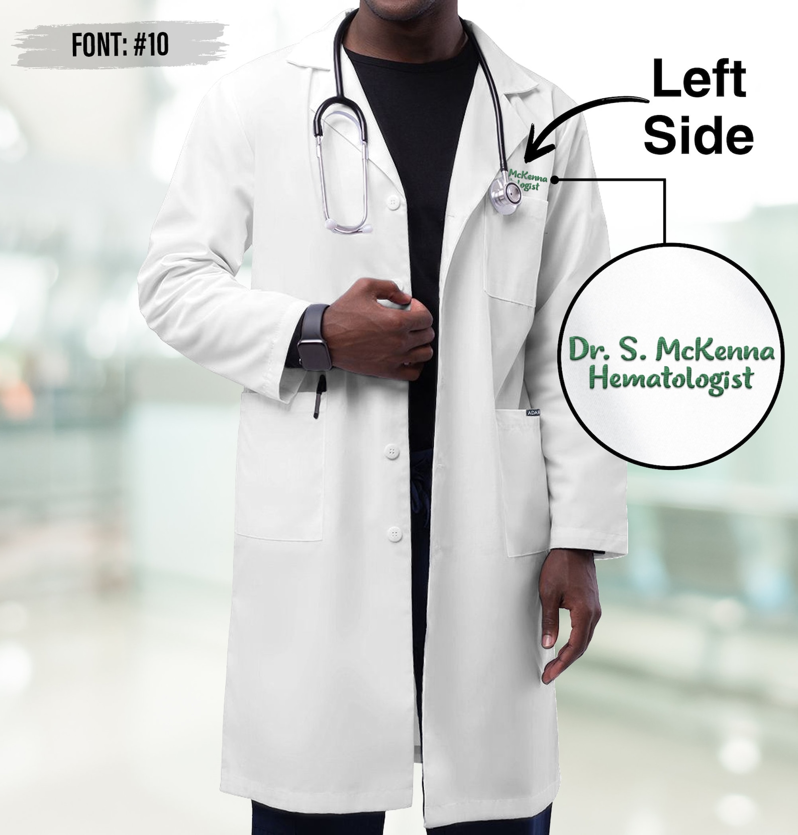 Custom Lab Coat, Embroidered Medical Lab Coat, Personalized Lab Coat ...