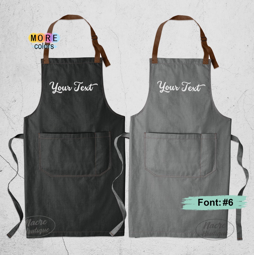 Custom Embroidered Apron, Personalize Embroidered Apron for Men Women ...