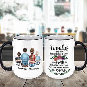 Personalized Family Mug, Custom Family Portrait Mug, Customizable ...
