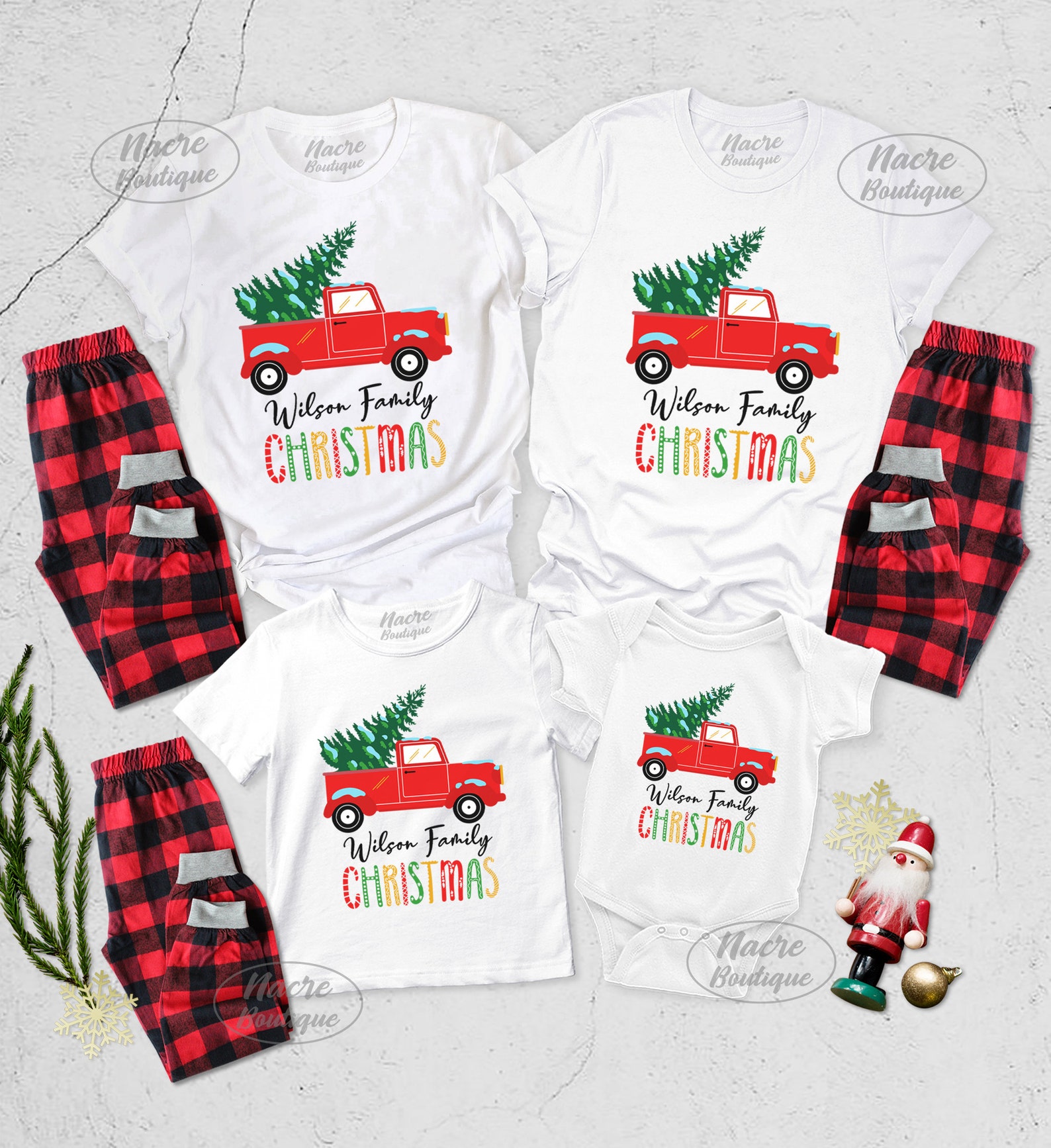 Personalized Matching Family Christmas Shirt, Matching Family Xmas Red ...
