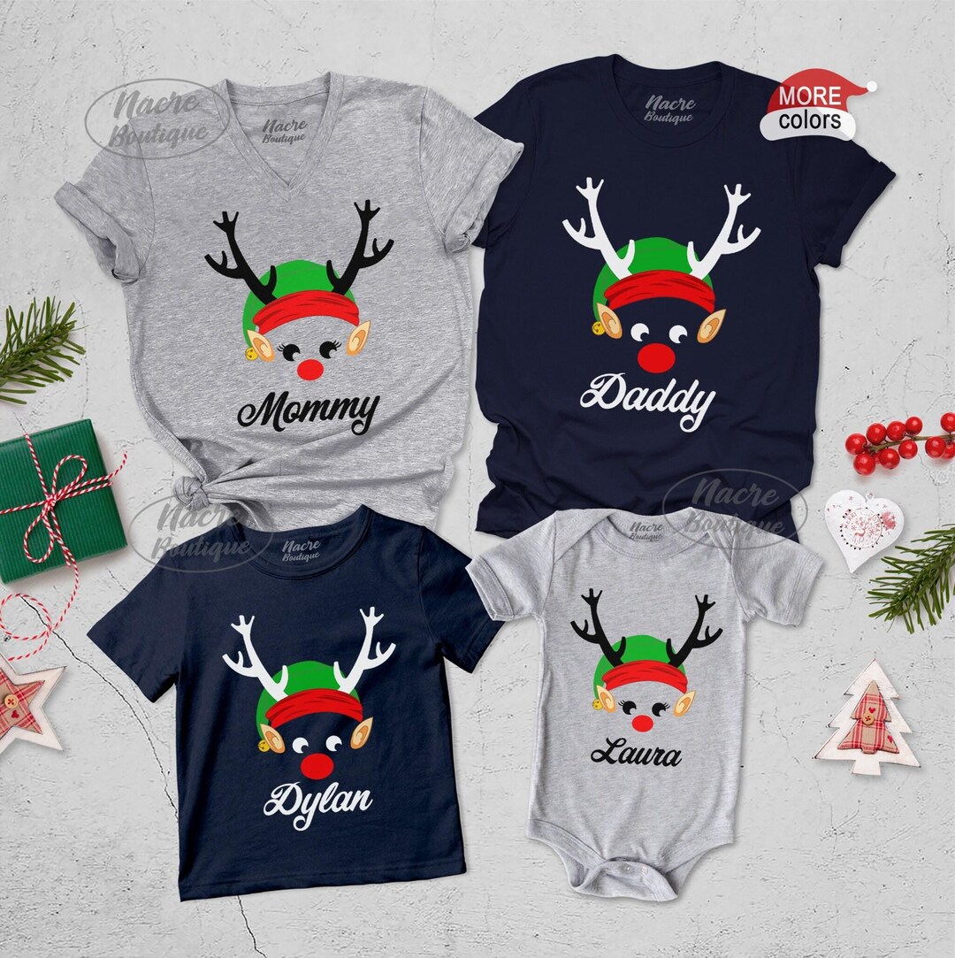 Christmas Shirts, Christmas Reindeer Shirt, Santa Shirt, Rudolph Face ...