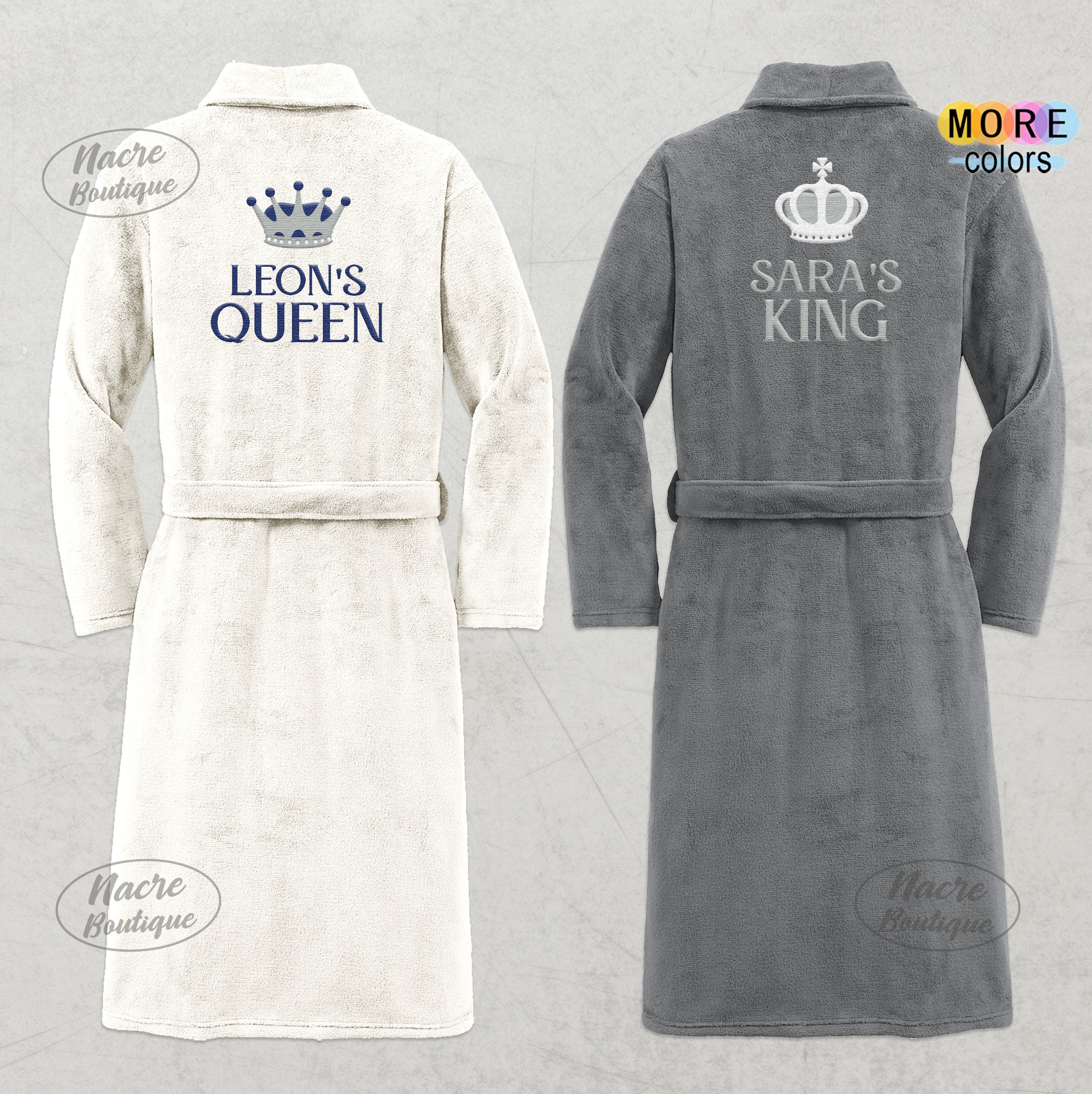 Couples Robes King Queen Robes His and Hers Holiday Gift - Etsy