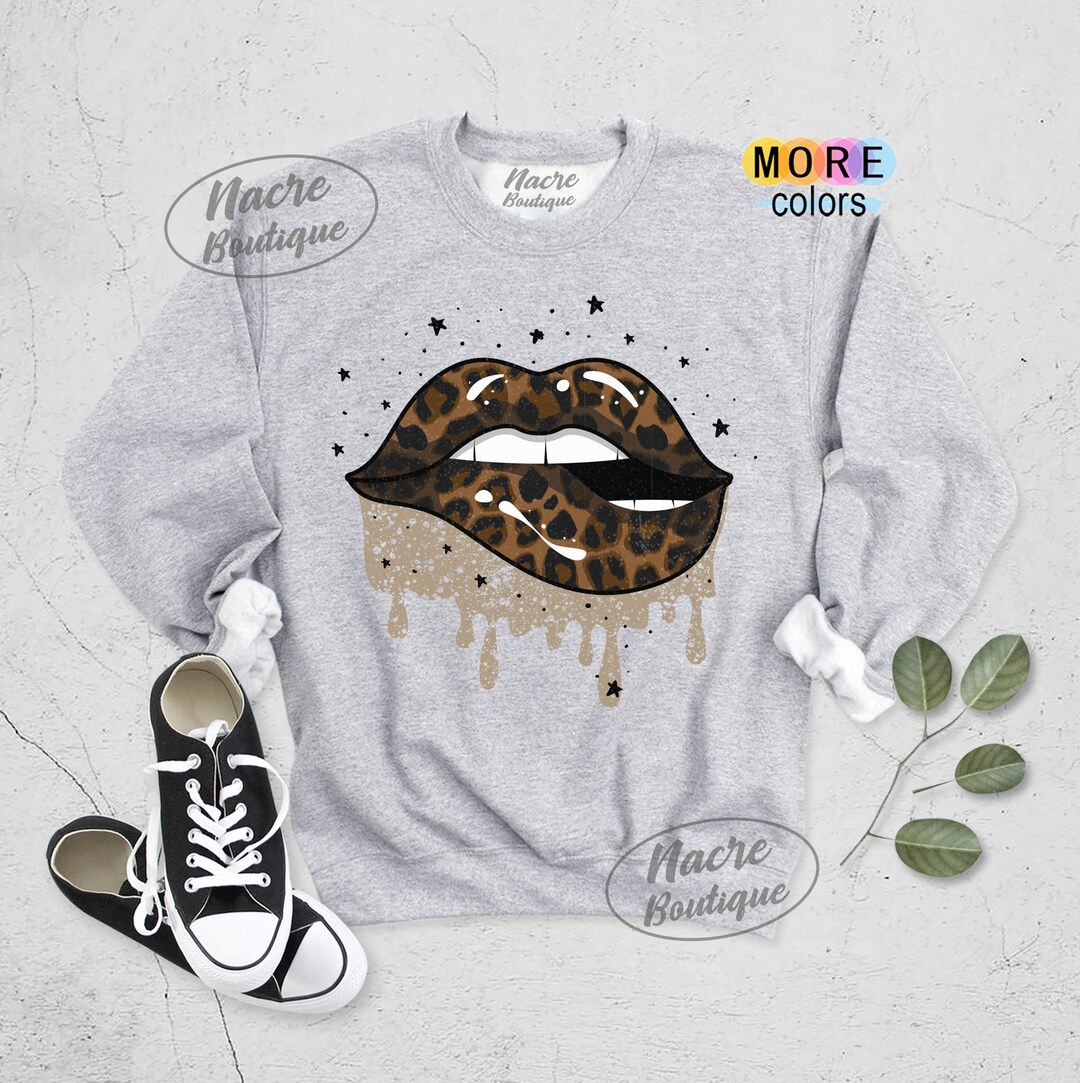 Leopard Lips Sweatshirts, Leopard Lips Long Sleeve Shirt, Leopard Lips ...