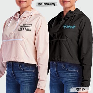 Custom Crop Windbreaker Jacket, Personalized Crop Windbreaker Jacket ...