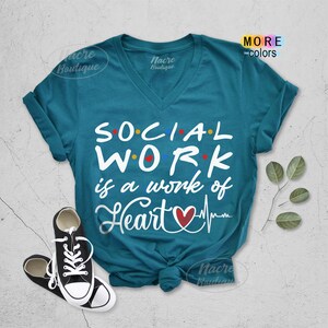 Social Work is A Work of Heart Shirt, LCSW Gift, MSW Gift, Social ...