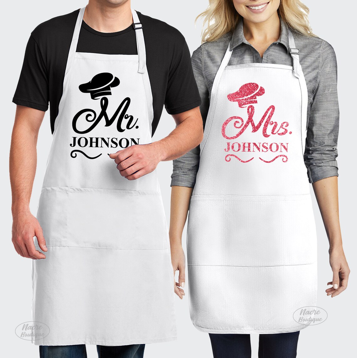Mr and Mrs Apron Matching Couple Apron Personalized Couple | Etsy
