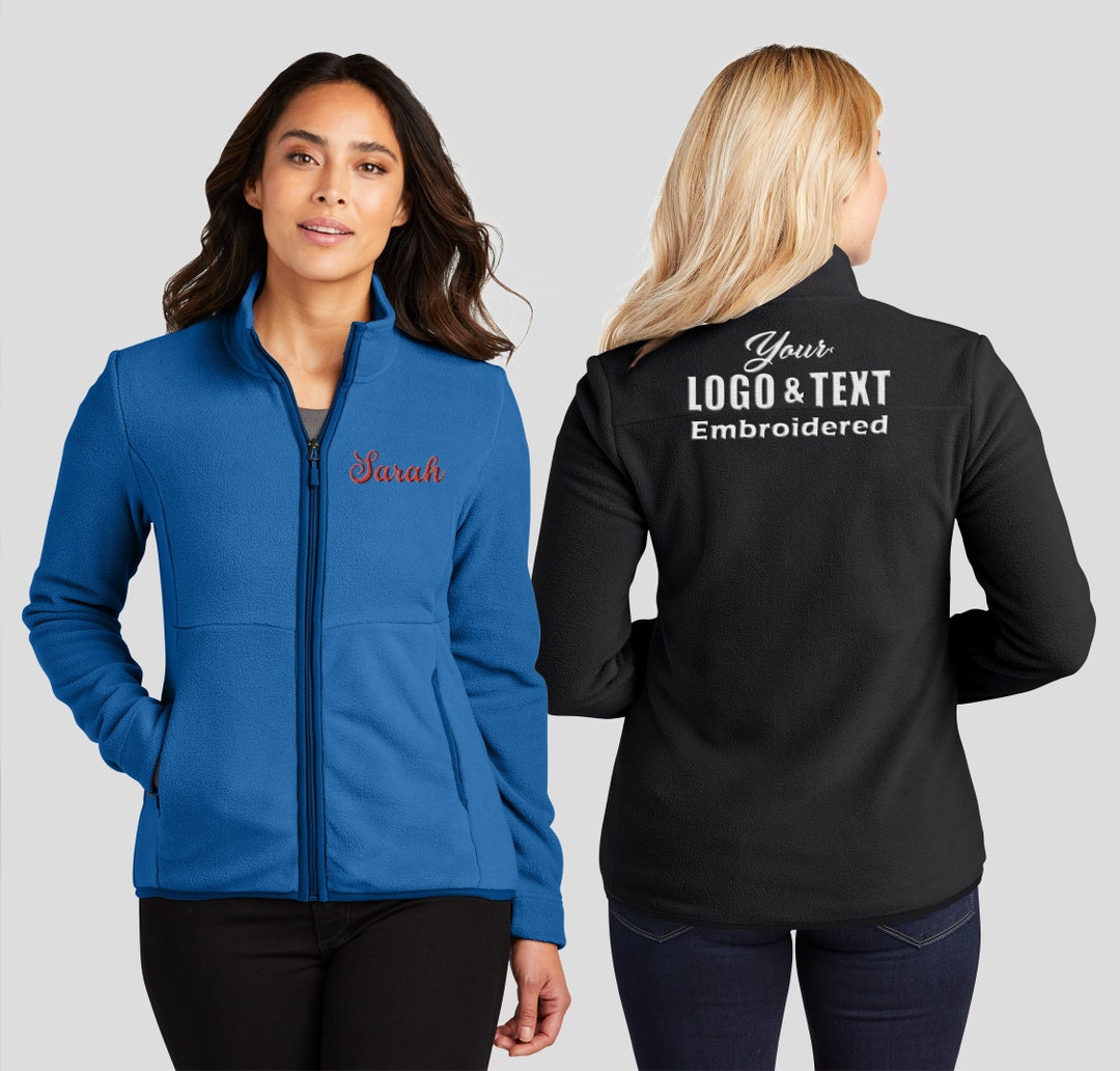 Custom Embroidered Ladies Microfleece Jacket, Personalized Logo Full ...