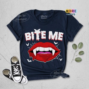 Bite Me Shirt, Halloween Vampire Shirt, Halloween Shirt, Vampire Teeth ...