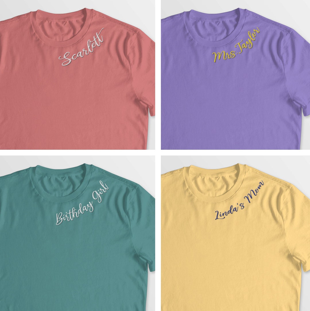 Custom Embroidered Collar Shirt, Embroidery Name Shirt, Personalized ...