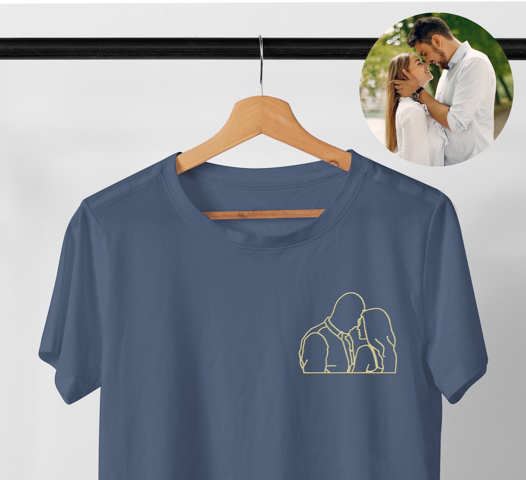 Custom Embroidered Portrait Shirt, Custom Embroidery Photo Shirt ...