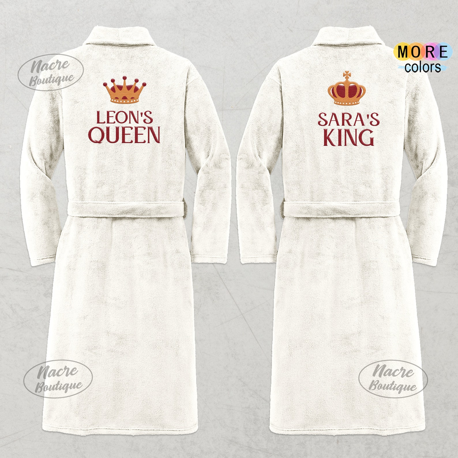 Couples Robes, King Queen Robes, His and Hers Holiday Gift Set ...