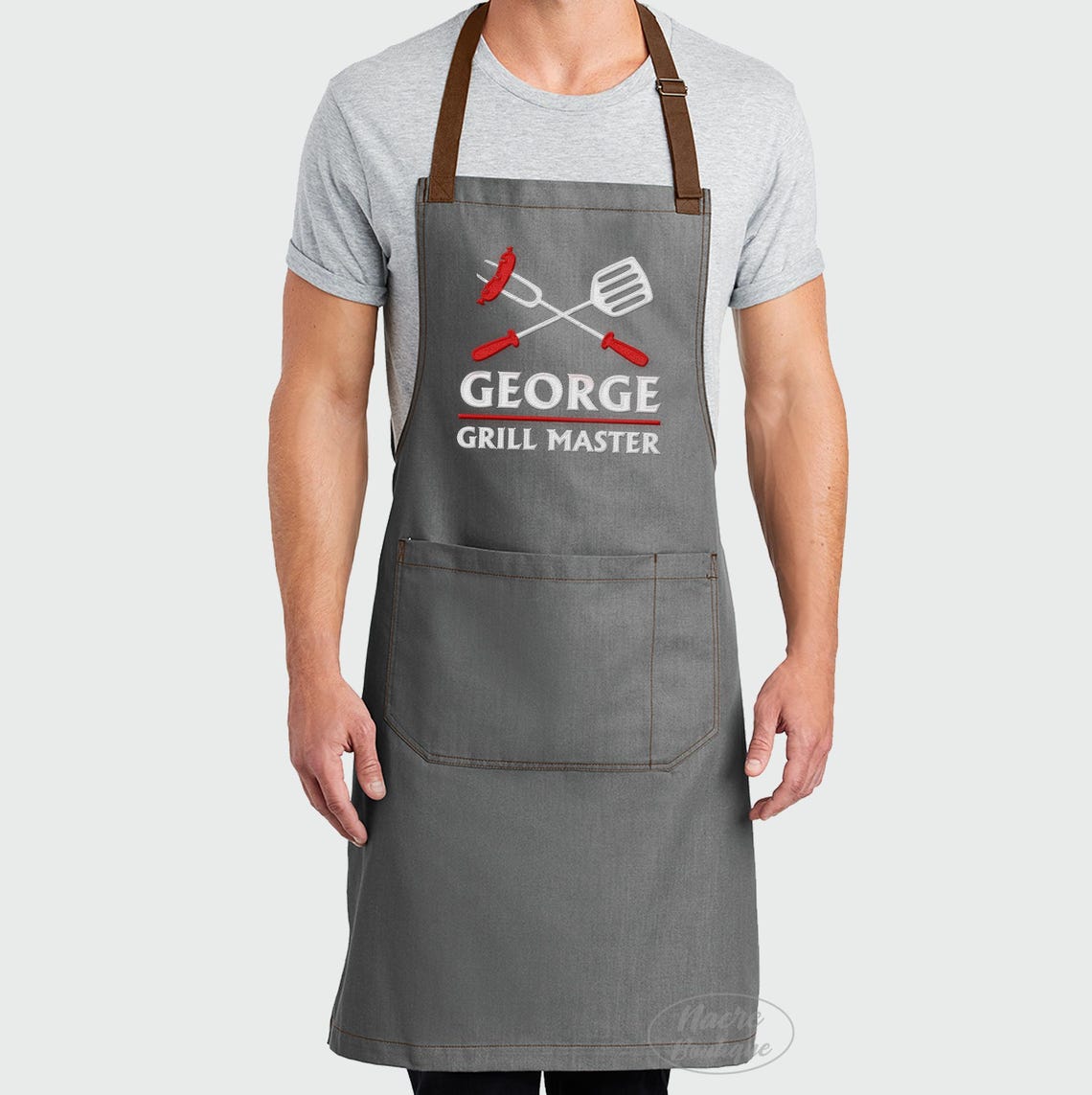 Custom Embroidered Cooking Apron, Name Chef Apron With Pockets, Custom ...