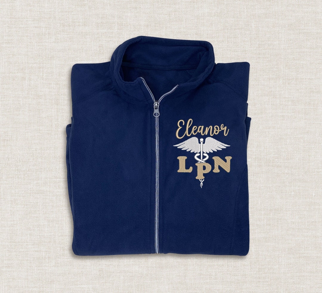 Custom Embroidered Nurse Jacket, Personalized Rn Fleece Jacket ...
