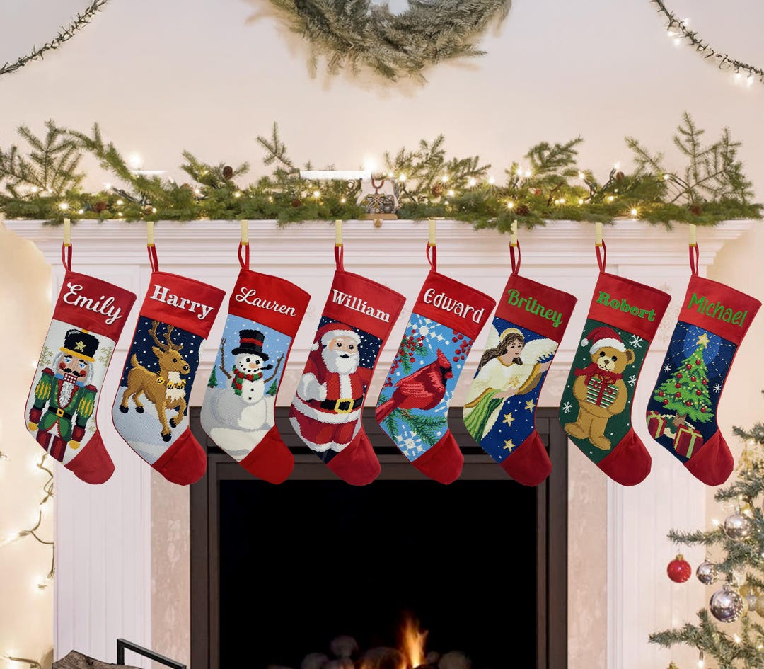 Personalized Needlepoint Stocking, Custom Old Fashioned Christmas ...