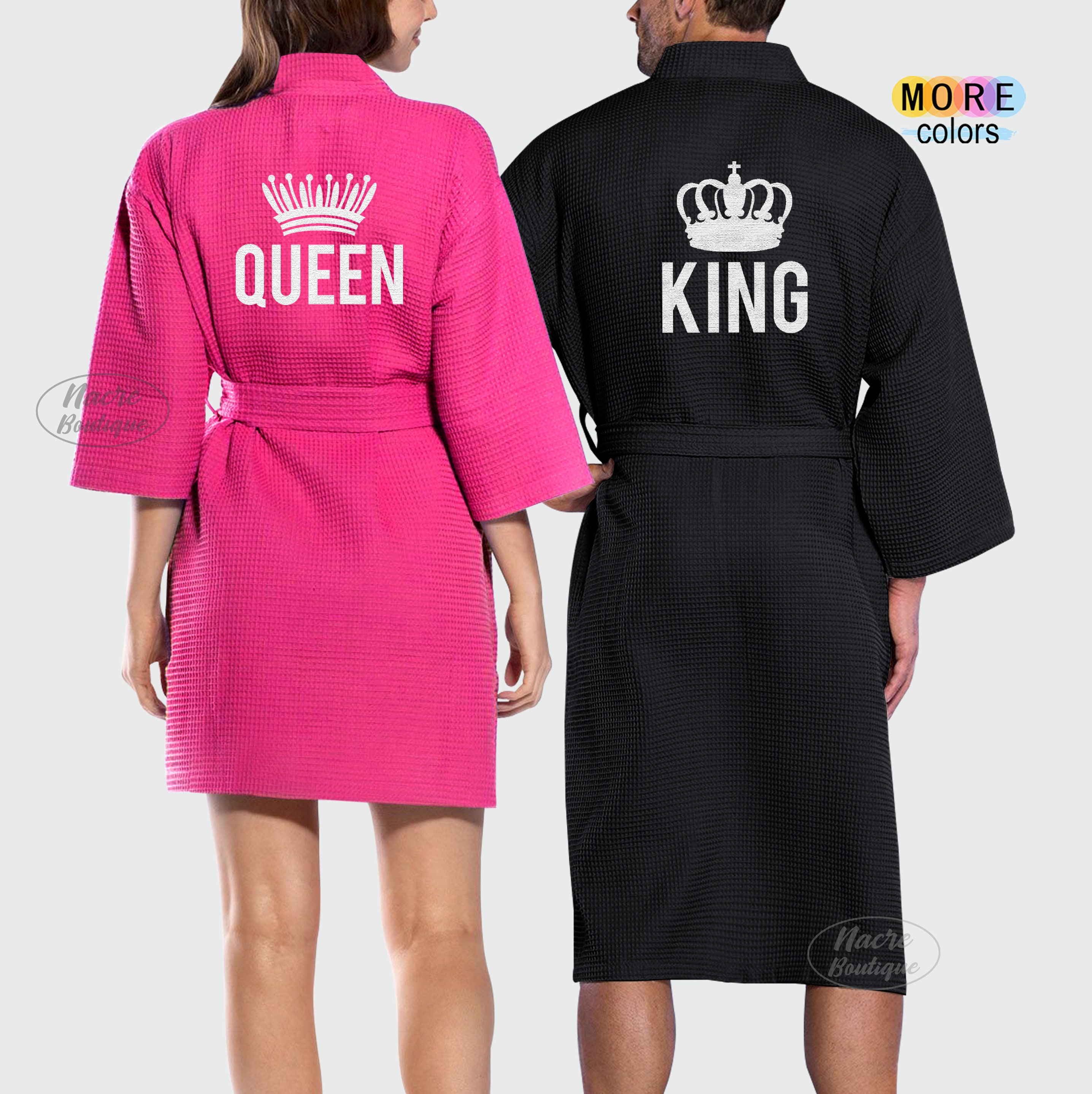 King and Queen Robes Couple Waffle Robes Personalized Waffle - Etsy