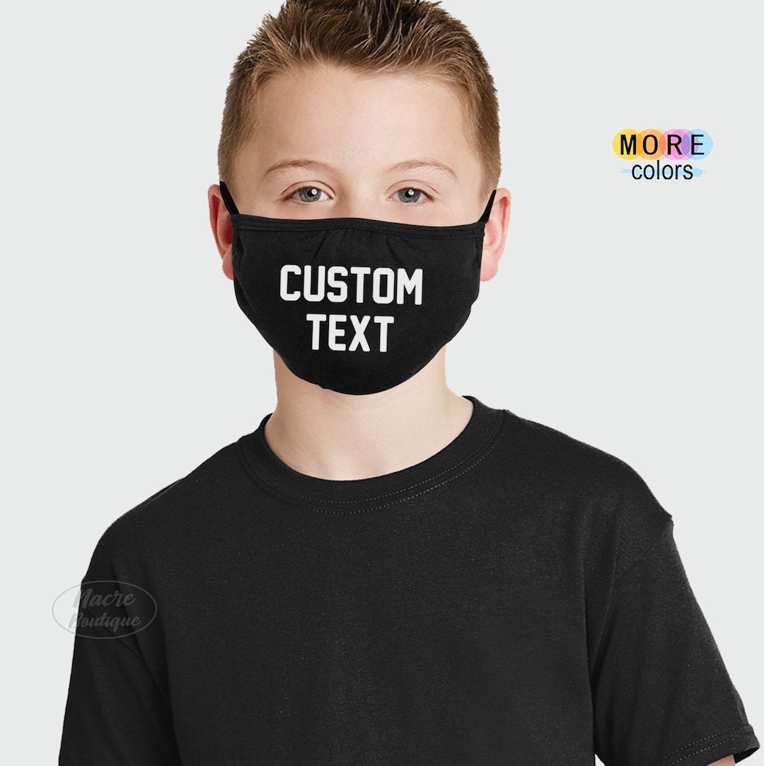 Custom Kids Text Face Mask, Personalized Kids Face Mask, Custom Face ...