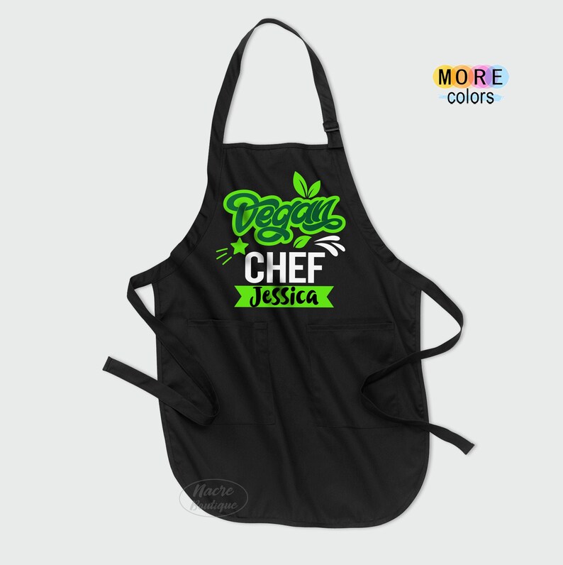 Personalized Vegan Chef Apron Vegan Apron Vegetarian Chef - Etsy