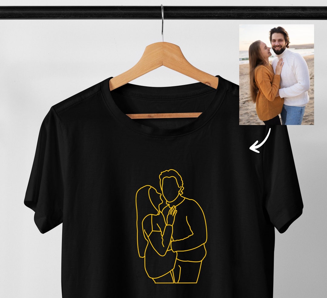 Custom Couple Shirt, Custom Couple Portrait Shirt, Portrait From Photo ...