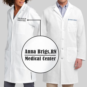 Personalized Embroidered Lab Coat With Name, Custom Name Medical Coat ...