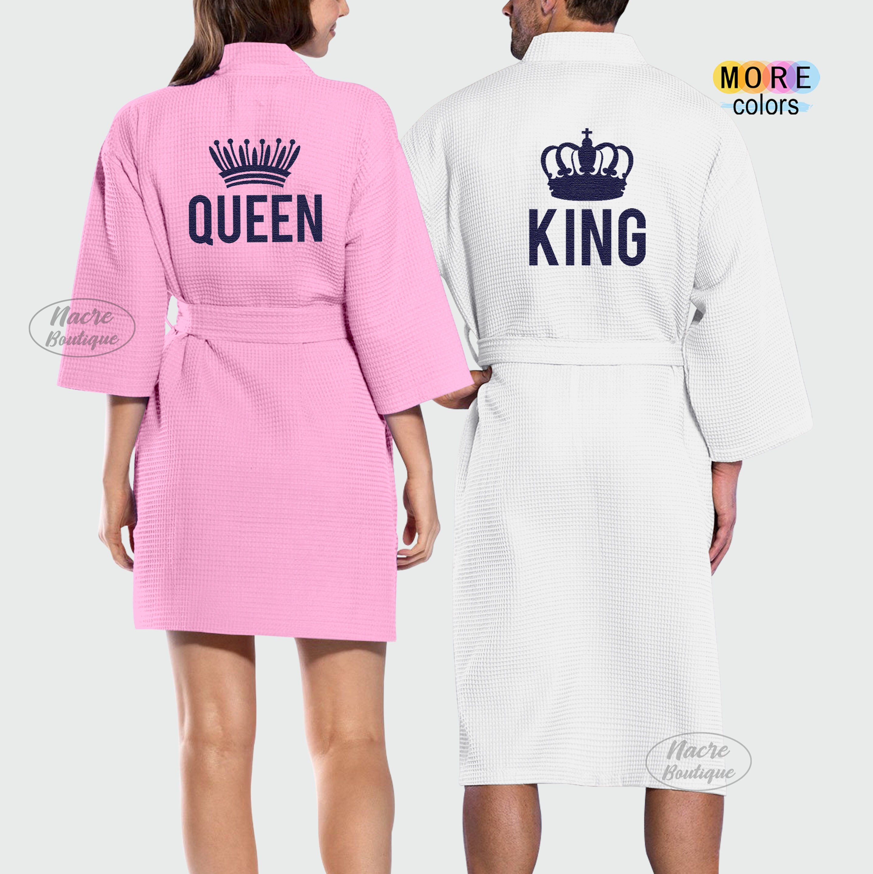 King and Queen Robes Couple Waffle Robes Personalized Waffle - Etsy