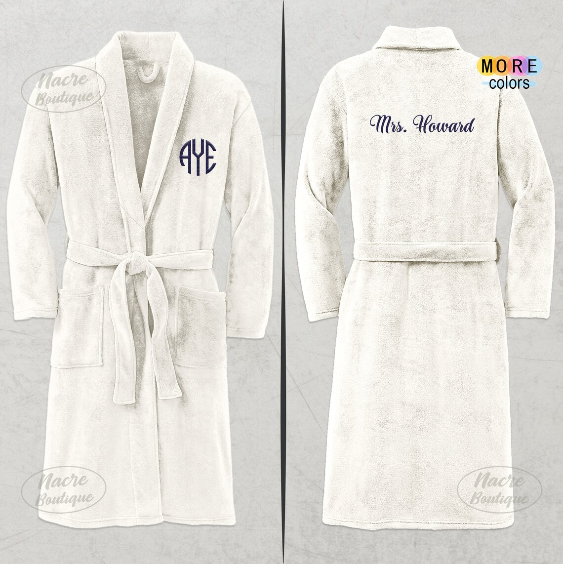 Custom Embroidered Robe Personalized Robe Mr and Mrs Robes - Etsy