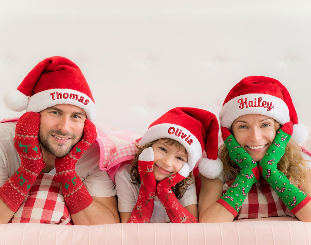 Personalized Plush Velvet Santa Hat, Custom Santa Hats, Hats for ...