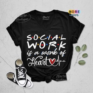 Social Work is A Work of Heart Shirt, LCSW Gift, MSW Gift, Social ...
