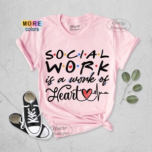 Social Work is A Work of Heart Shirt, LCSW Gift, MSW Gift, Social ...