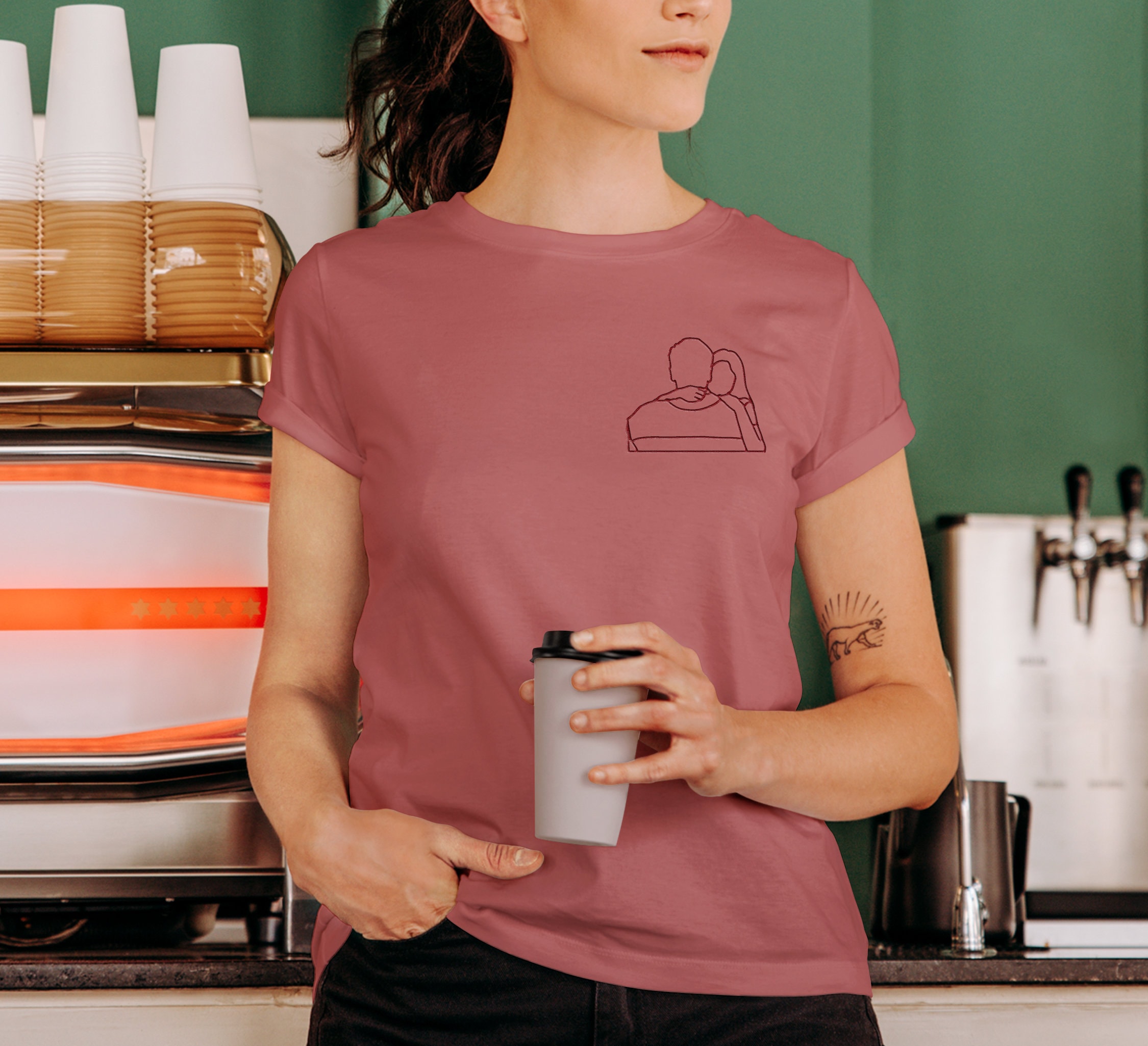 Custom Embroidered Portrait Shirt Custom Embroidery Photo - Etsy