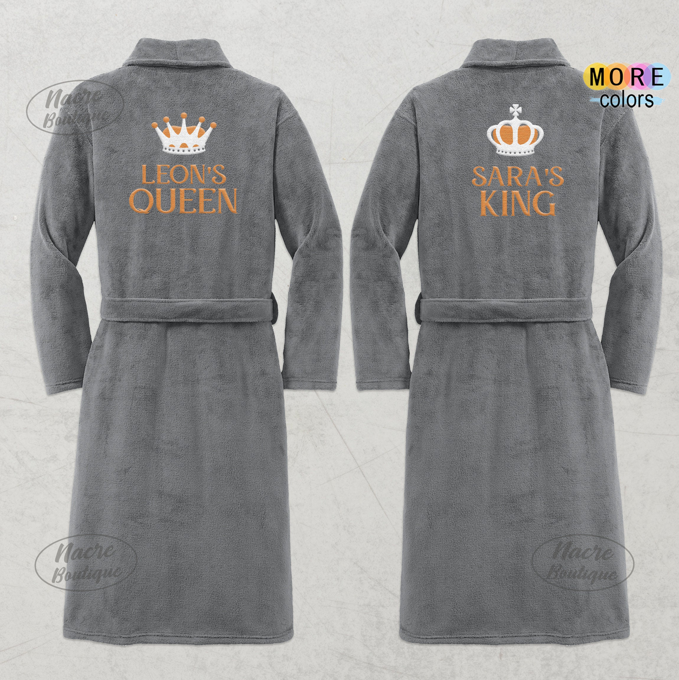 Couples Robes King Queen Robes His and Hers Holiday Gift - Etsy