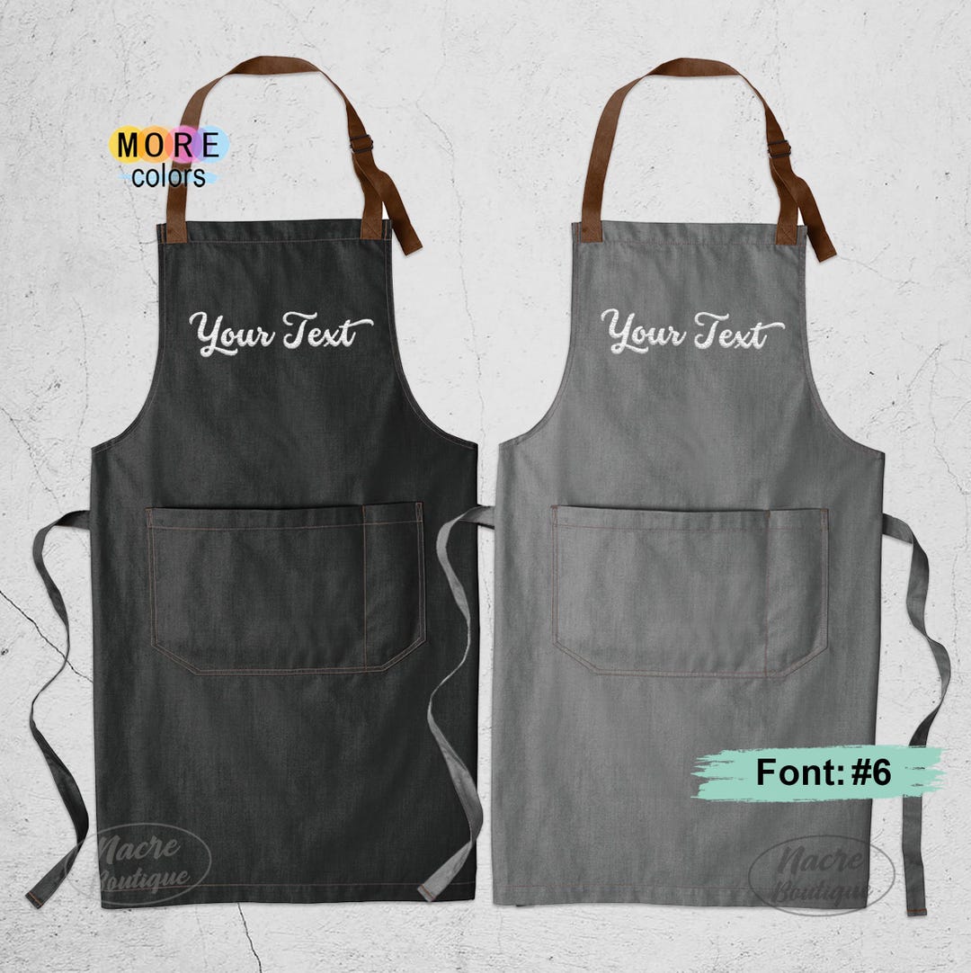 Custom Embroidered Apron, Personalized Embroidery Apron for Men Women ...