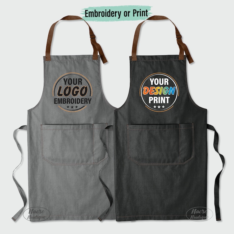 Custom Print Apron Custom Embroidered Apron Custom Logo - Etsy