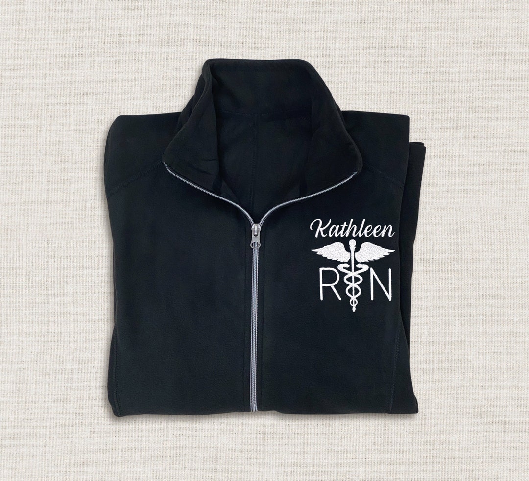 Custom Embroidered Nurse Jacket, Personalized Rn Fleece Jacket ...