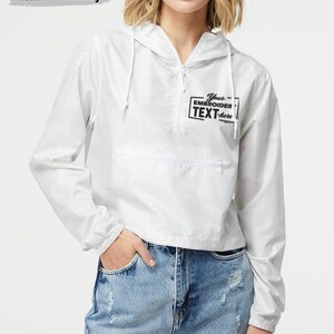 Custom Crop Windbreaker Jacket, Personalized Crop Windbreaker Jacket ...