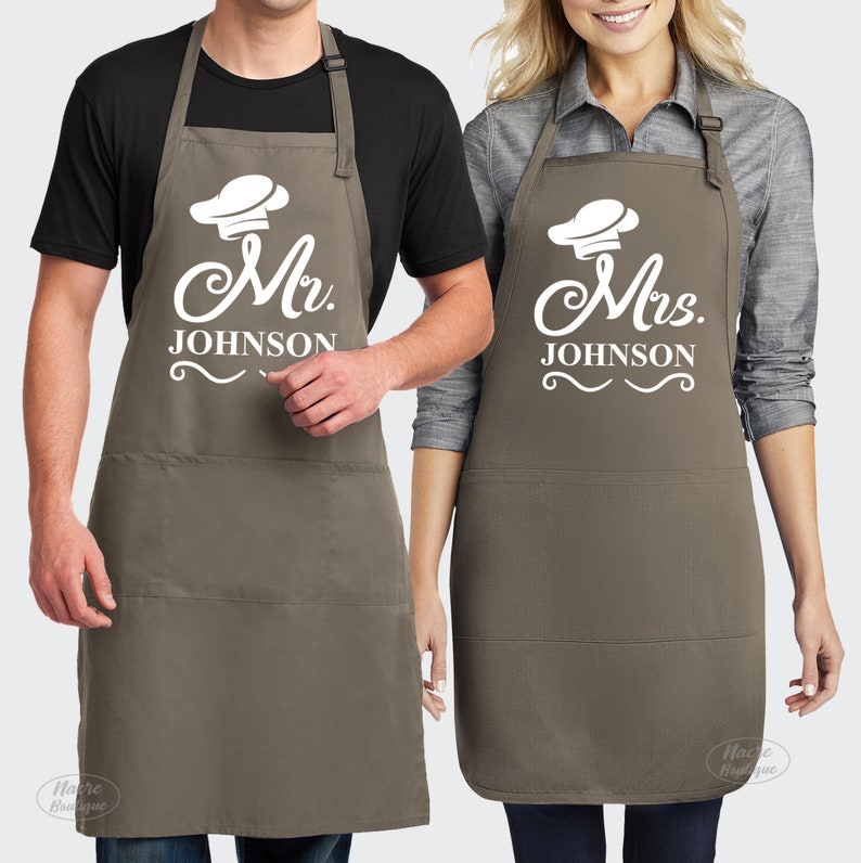 Mr and Mrs Apron Matching Couple Apron Personalized Couple - Etsy