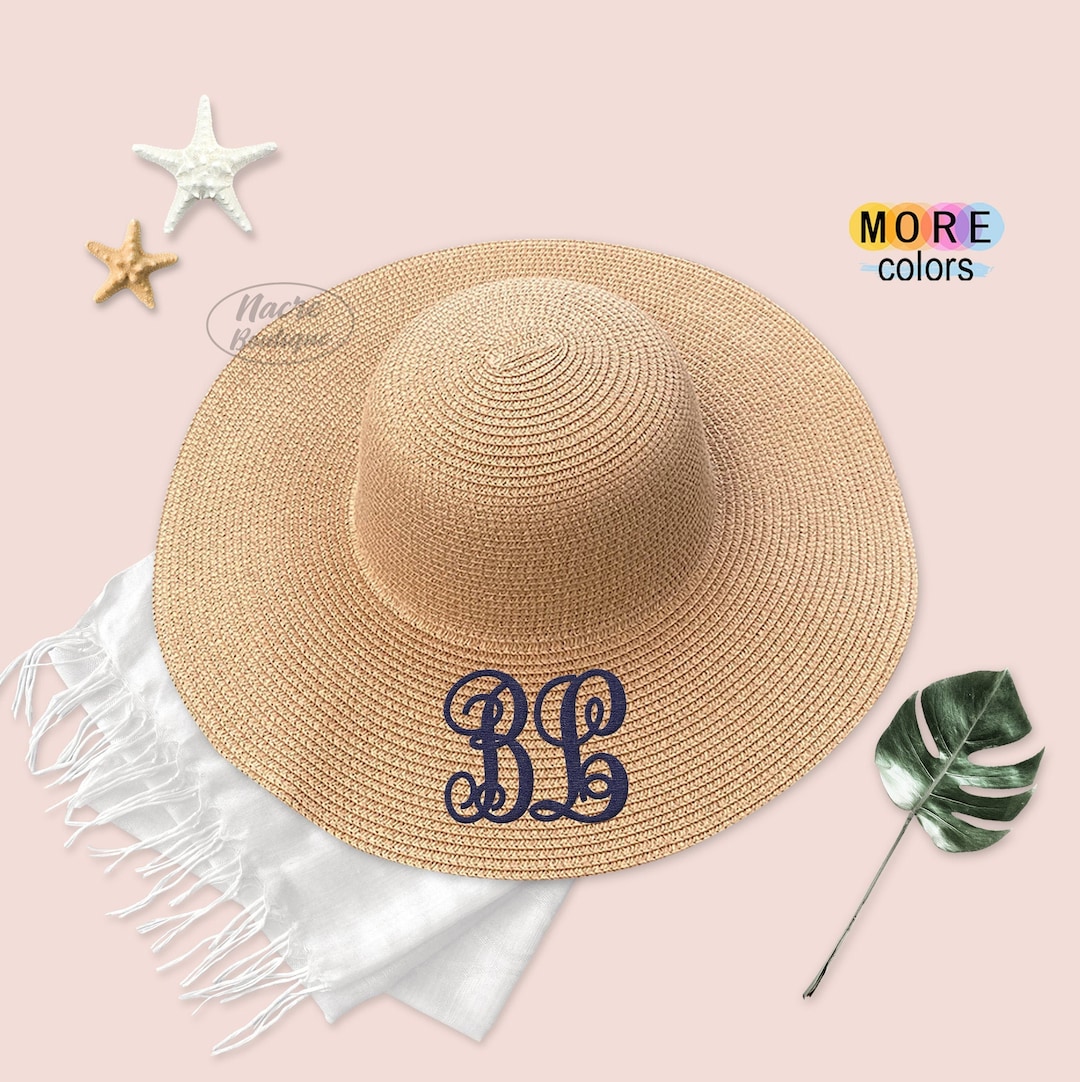 Floppy Sun Hat, Floppy Beach Hat, Personalized Sun Hat Embroidered ...