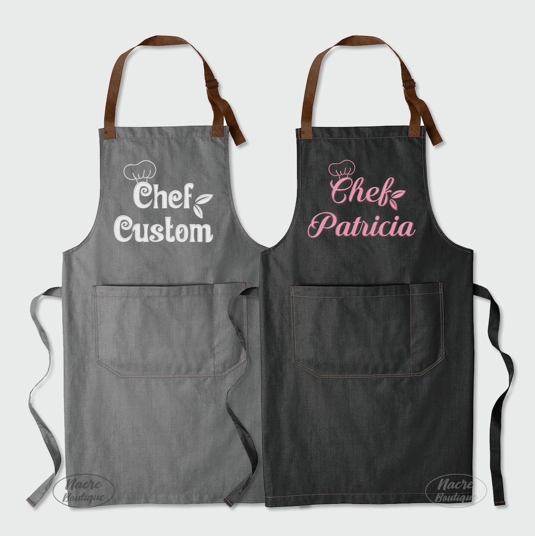 Custom Embroidered Apron, Personalized Chef Apron, Kitchen Embroidery ...