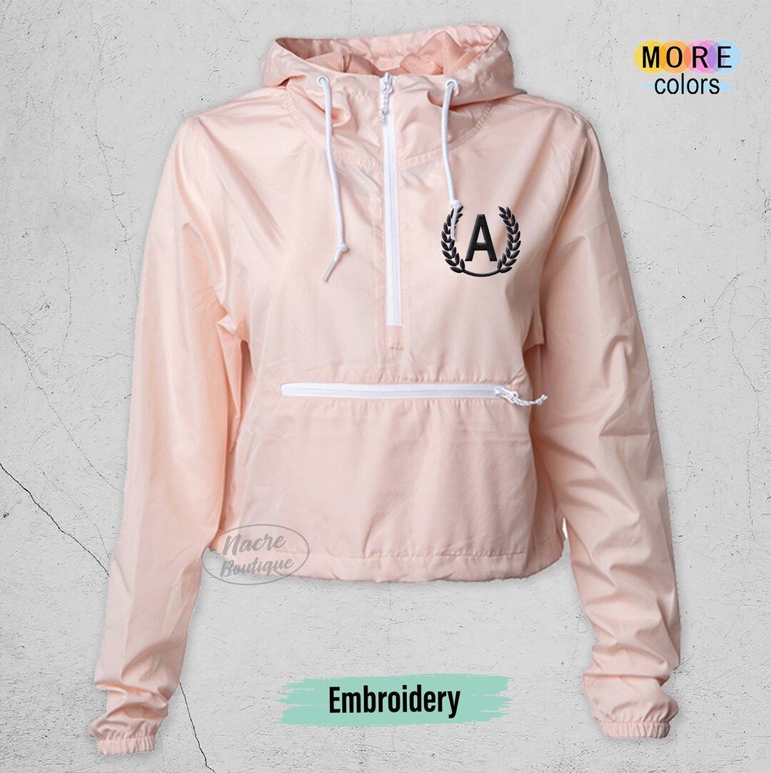 Custom Crop Windbreaker Jacket, Personalized Crop Windbreaker Jacket ...