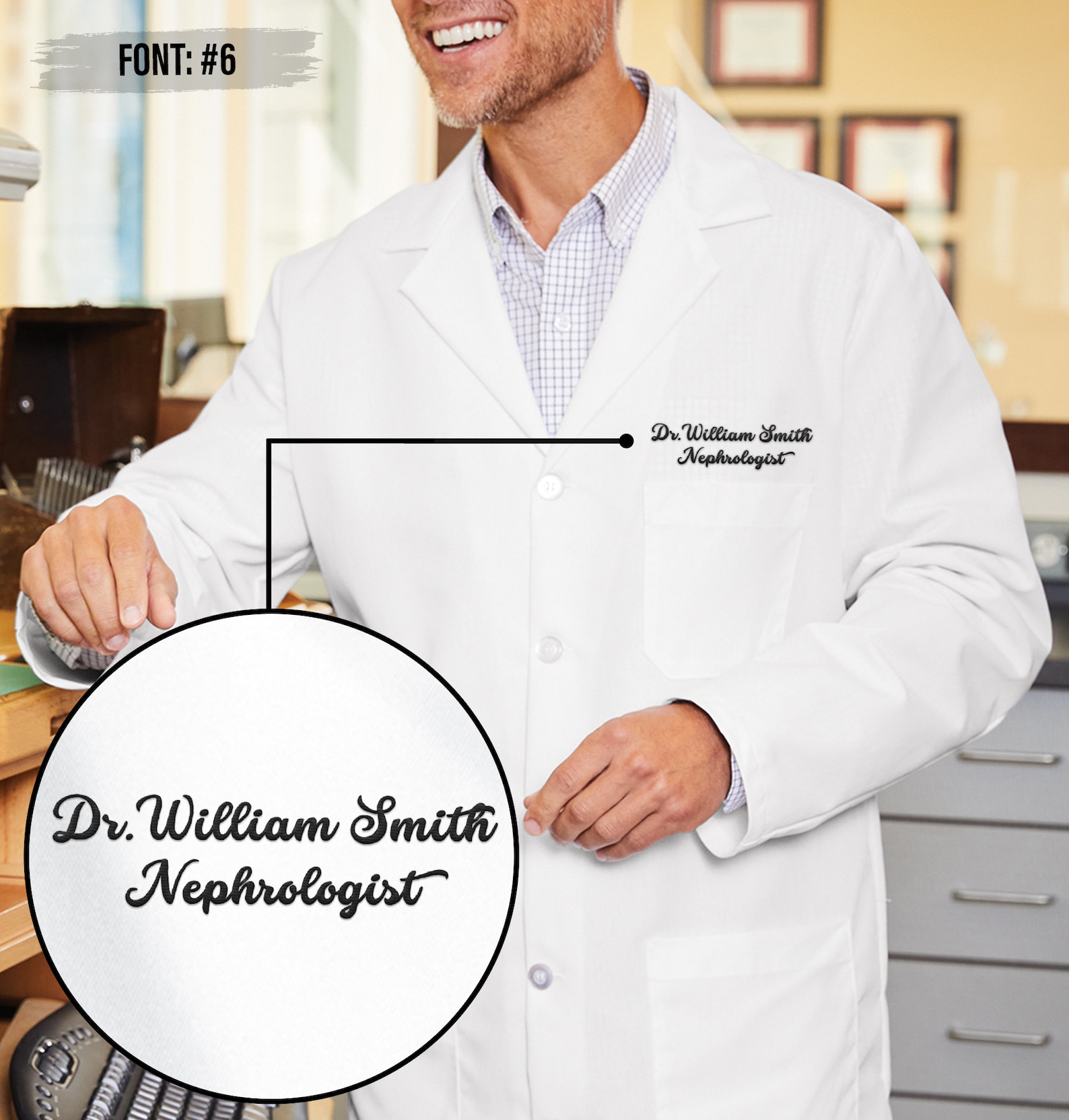 Custom Lab Coat, Embroidered Medical Lab Coat, Personalized Lab Coat ...